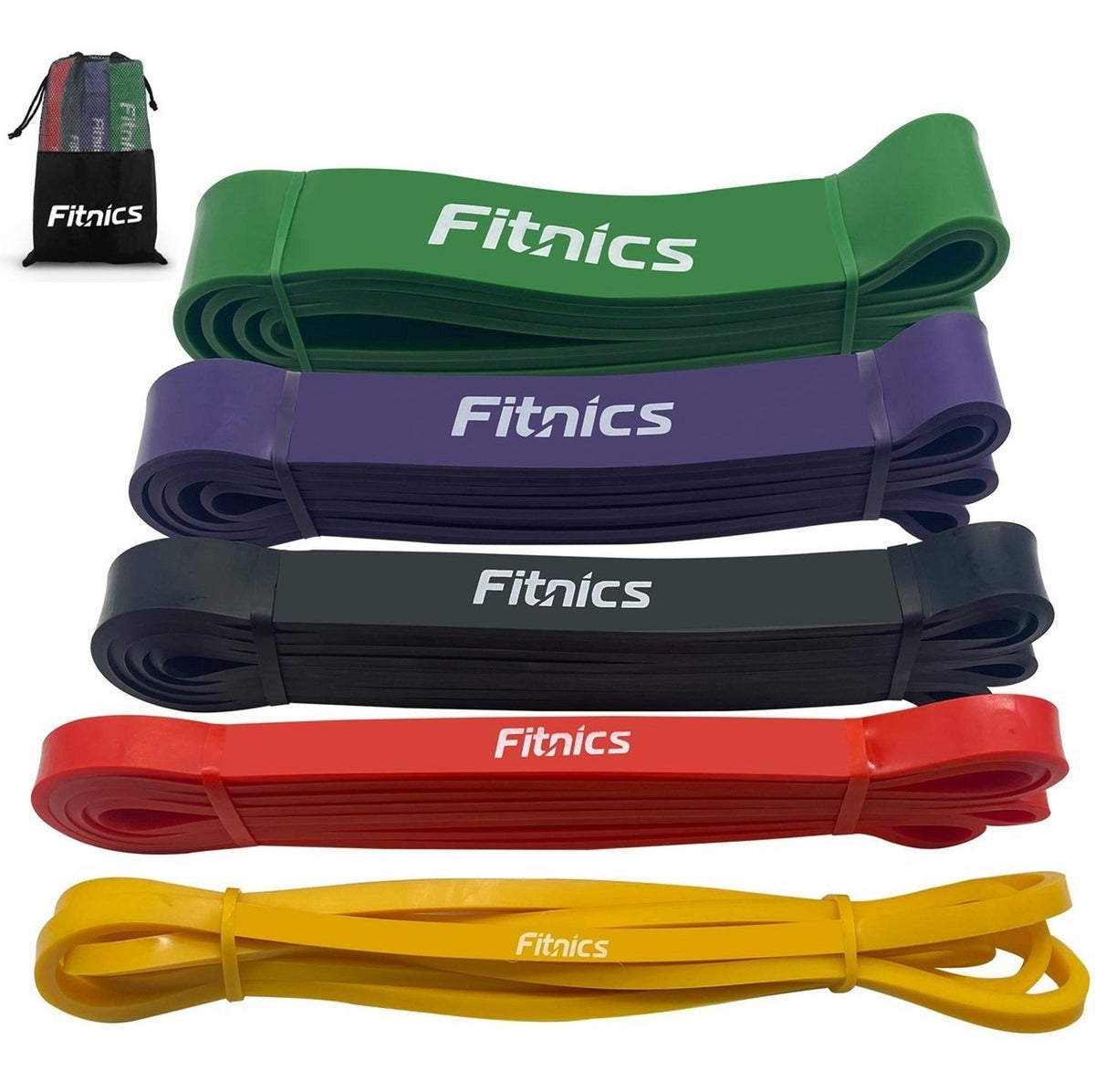 Power Bands Bandas Elasticas Resistencia Fitnics Set 5 Latex — BuilderShop CL
